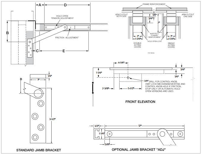 Glynn Johnson 100 Series Extra Heavy Duty Door Holders mark Hardware