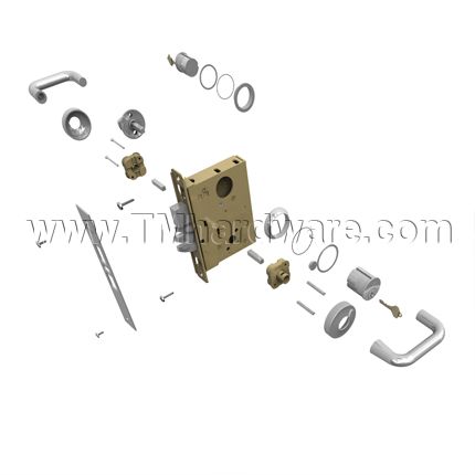 Hager 3800S Series Grade 1 Zinc Mortise Sectional Lockset-www ...