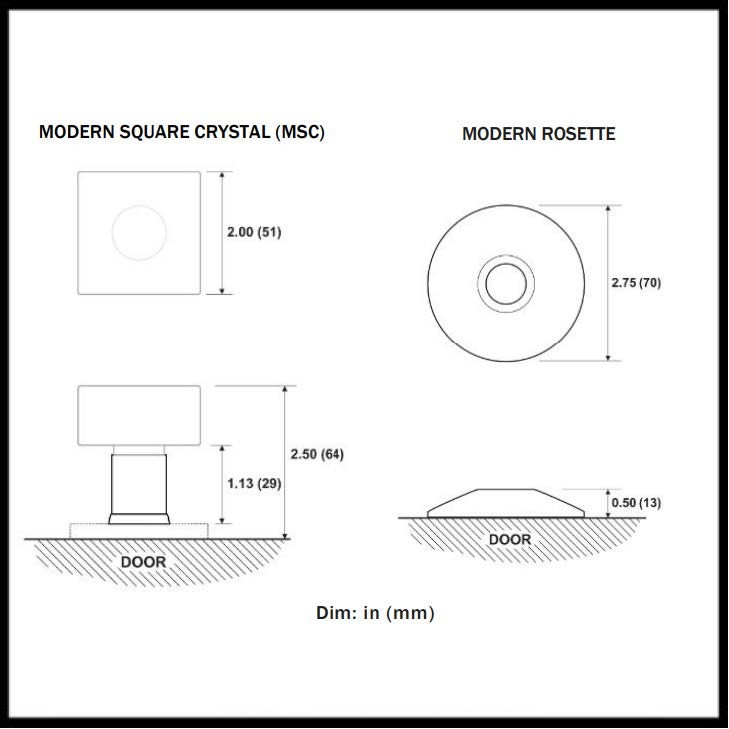 Door Knob |Interior Glass Square Knob on Modern Rosette | TMHardware.com