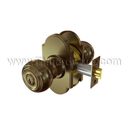 Door Knob with Lock| #8 Rosette |Emtek Hardware | Tmhardware.com