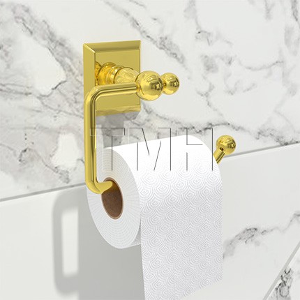 Emtek Traditional Brass Paper Holder Bar Style with Brass Quincy Rosette| EM2604| TMHardware.com