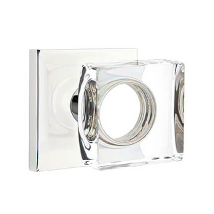Door Knob | Interior Square Glass Door Knob on Square Rosette ...