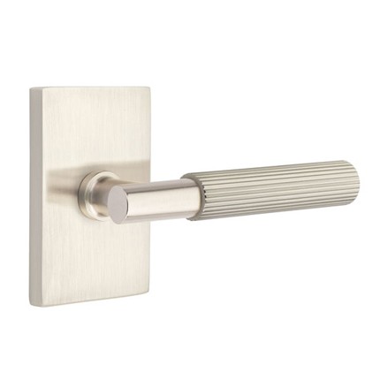 T-Bar Straight Knurled Lever on Modern Rectangular Rosette | Emtek ...