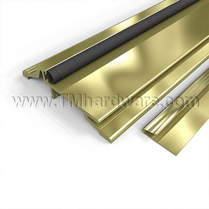 NGP 895BR Interlocking Brass Threshold | Latching Panic Exit | Vinyl Seal | TMHardware.com