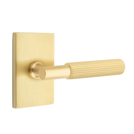 T-Bar Straight Knurled Lever on Modern Rectangular Rosette | Emtek ...