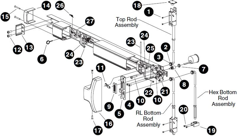 Falcon 1690 Concealed Vertical Rod Exit Device | Trademark Hardware