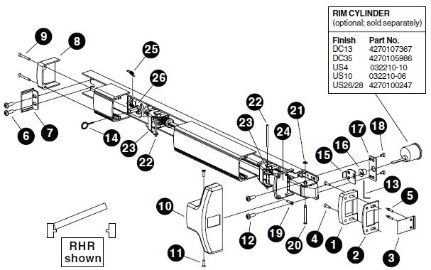 Falcon 1790 Rim Exit Device | Trademark Hardware