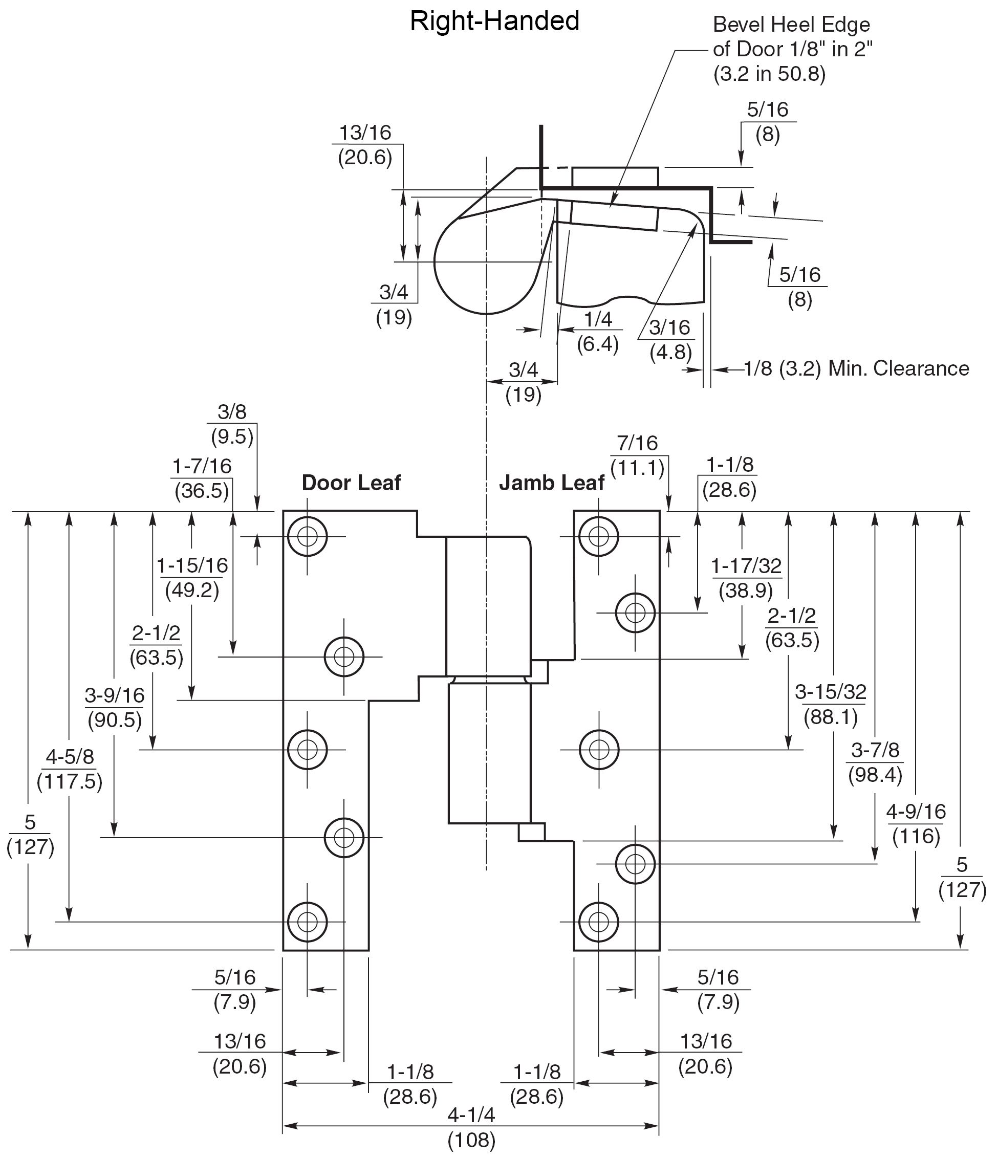 Rixson Intermediate Pivot, Heavy Duty 3/4" Offset. Trademark Hardware Inc.